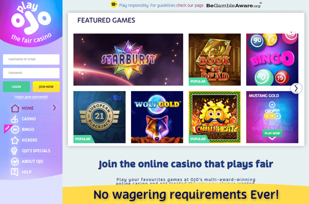 Play OJO Casino review and Bonuses - Casinofy