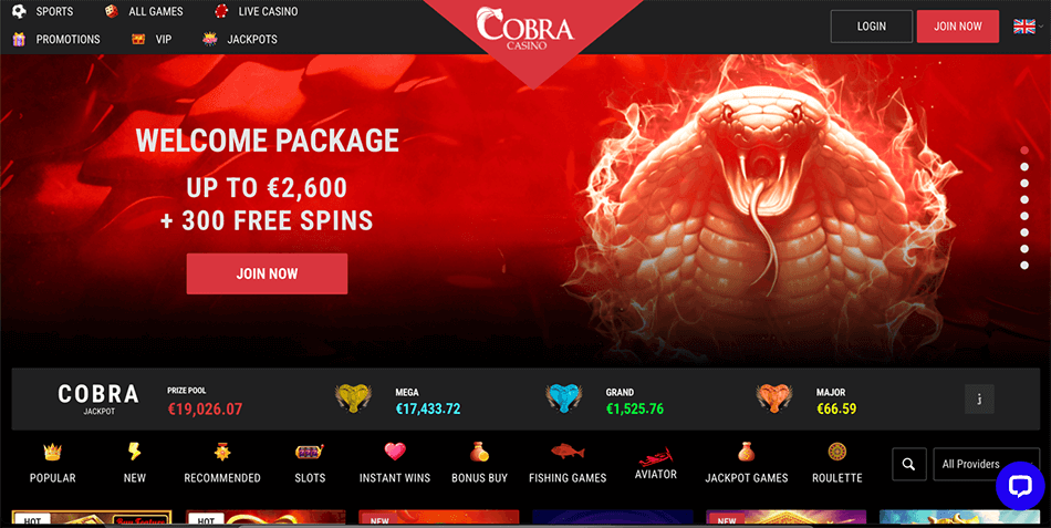 Cobra Casino Review 2025 | Bonus Codes & Games