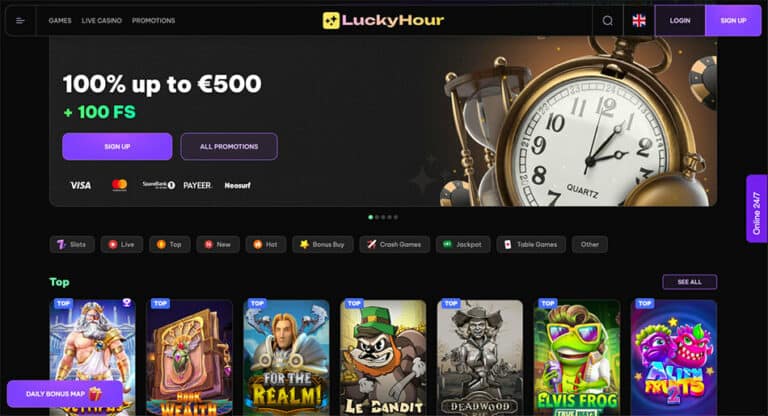 LuckyHour Casino Review 2025 | Bonus Codes & Games